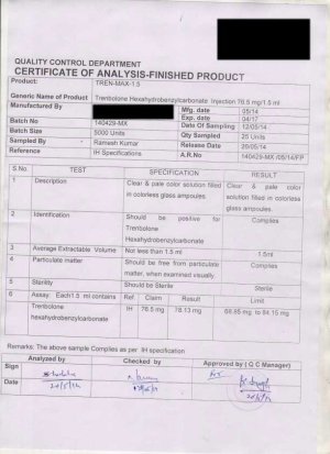 Picture: MAXTREME PHARMA COA'S
